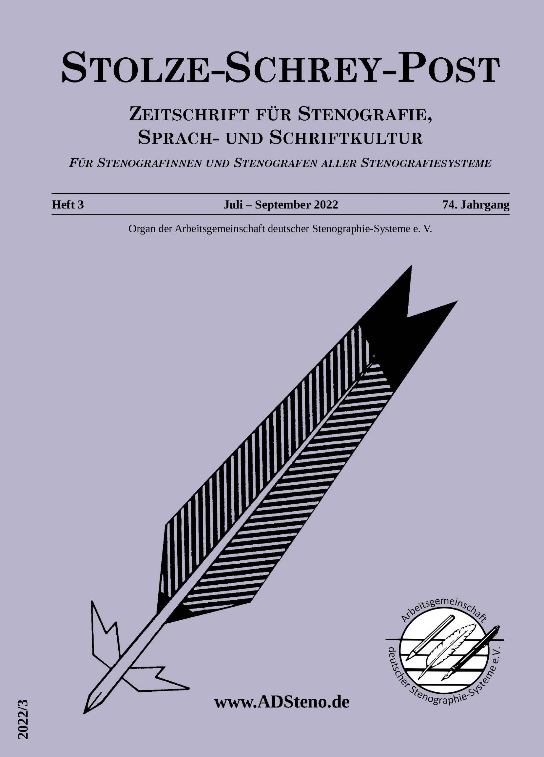 Stolze-Schrey-Post 2022/3 – Arbeitsgemeinschaft deutscher Stenographie ...