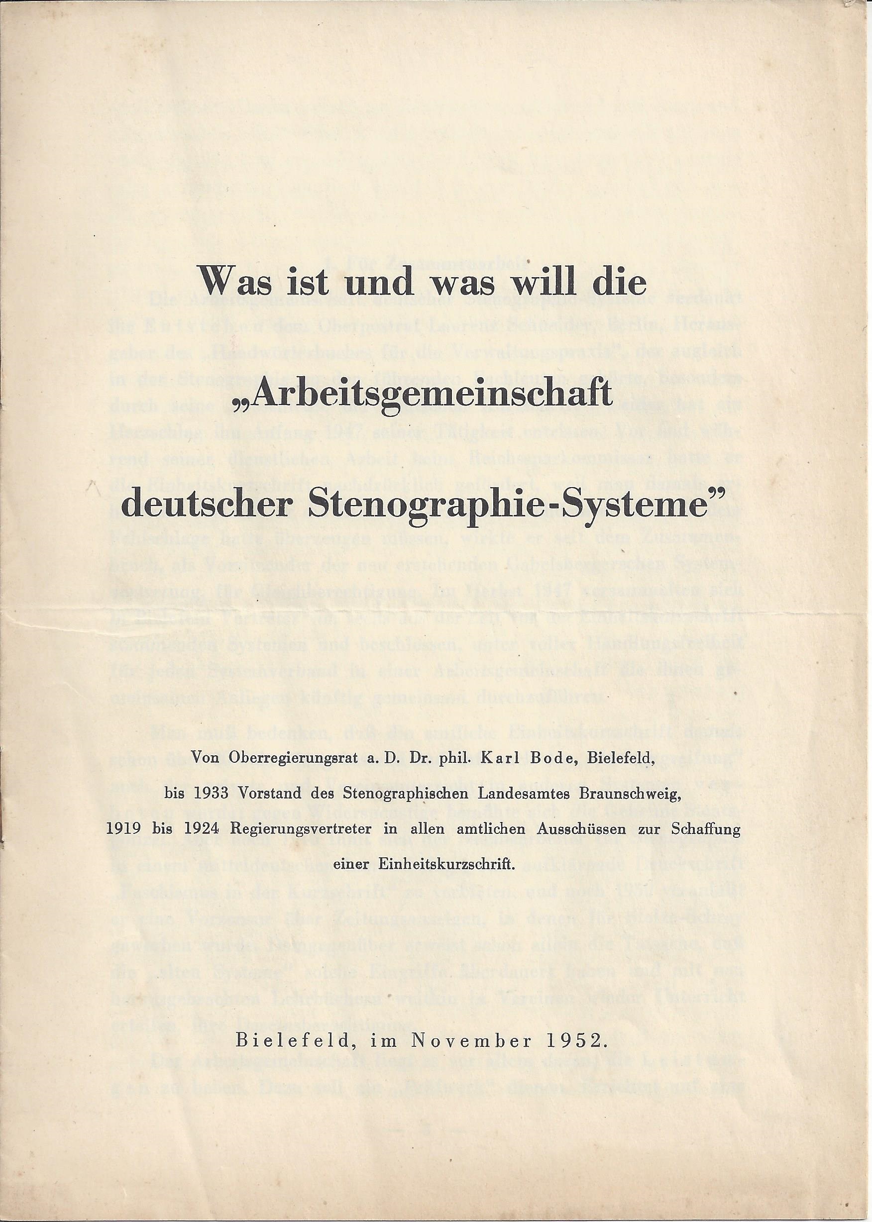 Historie – Arbeitsgemeinschaft deutscher Stenographie-Systeme